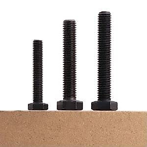 M6-1.0 x 30mm (30 pcs) Black Hexagon Head Bolt, Grade 12.9 Alloy Steel Hex Bolt Full Thread, DIN933