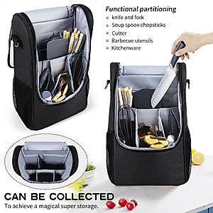 EKRISON Chef Knife Bag Knife Case Portable Knife Storage Bag for Kitchen Cooking Utensils, Culinary Gifts Cooking Kitchen Supplies Kit Organizer for Camping, Barbecue, Hiking Travel