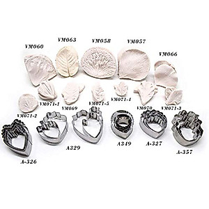 AK ART KITCHENWARE 12sets Silicone Veining Mold 5sets Petal Steel Cutters 1 Veining Board 1 Foam Pad 10 Brushes 3 Frilling Sticks 4 Cake Carved Pens 8 Modelling Tool