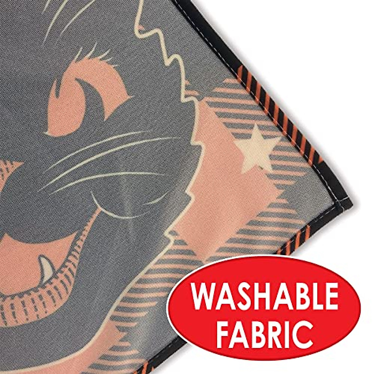 Beistle Fabric Black Cat Vintage Halloween Tablecover, 55” x 90.5” – Polyester Table Cloth, Rectangular Tablecloth, Holiday Tablecloth, Halloween Fabric Tablecloth, Halloween Decorations