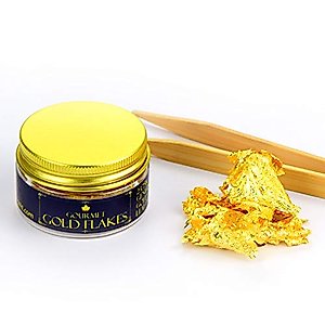 Edible Genuine Gold Leaf Flakes - by Barnabas Blattgold - 30mg Jar