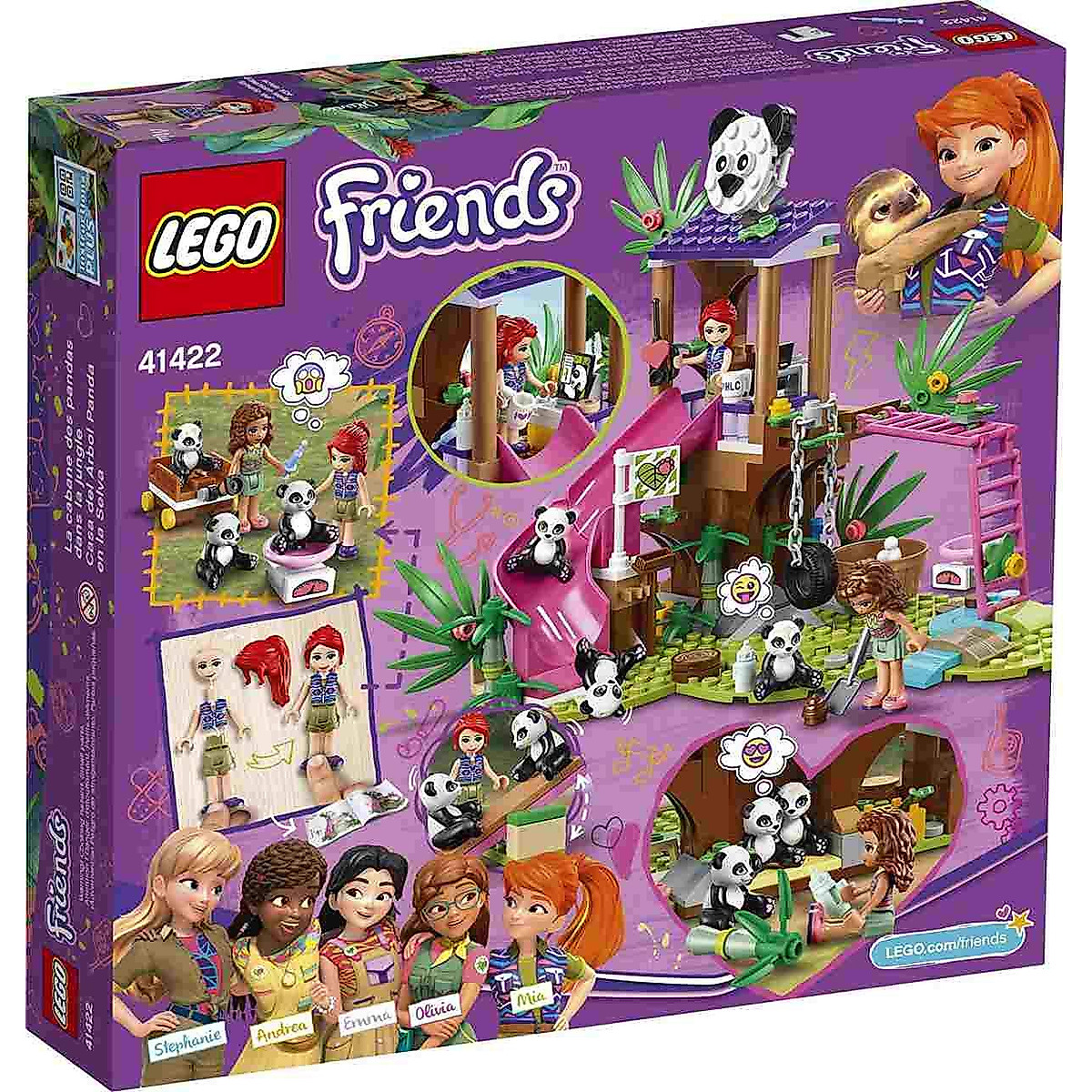 LEGO Friends Panda Jungle Tree House 41422 Building Toy; Includes 3 Panda Minifigures for KidsWho Love Wildlife Animals Friends Mia and Olivia (265 Pieces)