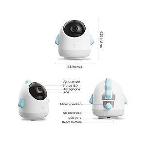 Simshine Smart Baby Monitor WiFi Smartphone AI Cry Soothing Lullaby, Sleep Breathing Analysis, 2K UHD Video Camera, 2-Way Talk, Night Vision, Virtual Fence