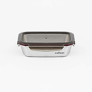 CUITISAN FLORA RECTANGLE AIRTIGHT CONTAINER NO.7 37.2oz, STAINLESS STEEL FOOD CONTAINER, WATERPROOF, MICROWAVE and DISHWASHER AVAILABLE