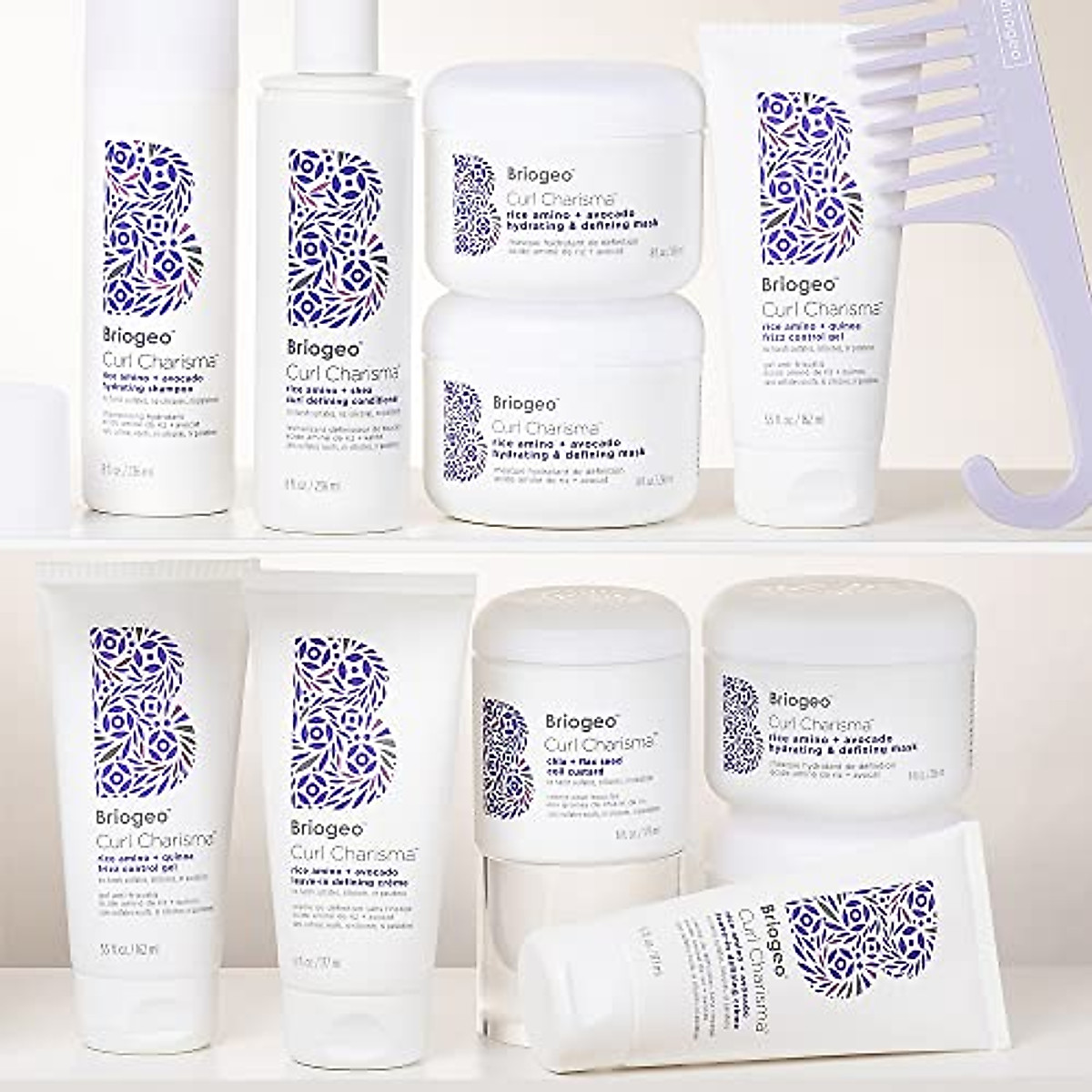 Briogeo Curl Charisma Rice Amino + Avocado Leave-In Defining Crème, Anti Frizz Hair Styling Moisturizer, Leave In Cream for Wavy, Curly, Coily Hair, Boosts Hydration, Vegan, Cruelty-Free, 6 fl oz