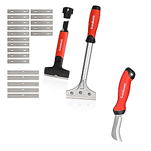 Goldblatt Linoleum Knife - Stainless Steel Roofing, Flooring Knife & Goldblatt 2 Pieces Razor Blade Scraper with 20-piece Blades