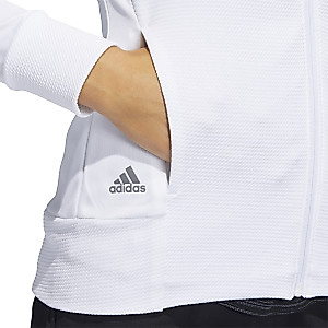 adidas Women's Standard Textured Full Zip Jacket, White, Medium