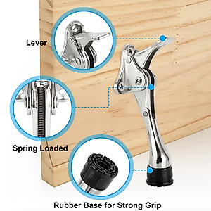 FVIEXE 6 Packs Door Stoppers, Metal Doorstop Door Holder Kick Stopper Commercial Kickdown Door Stops, Door Stop for Bottom of Door with One Touch and Rubber Tip Kickstand Replacements