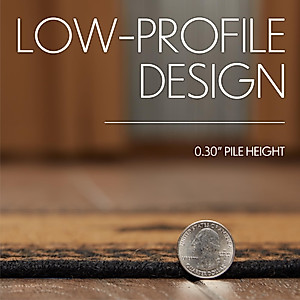 VHC Brands Farmhouse Primitive Jute Black Stenciled Stars Accent Rug Oval w/ Floor Pad 27"x48"