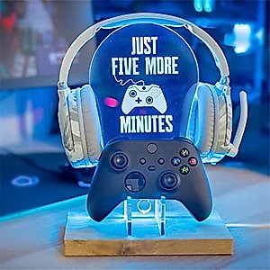 Gaming RGB Headphones Hanger,Headset Holder with 7 Colors Light - Headset Controller Holder, RGB LED Game Station Console Controller Holder - Earphone Hanger Accessories for Desktop Gamer