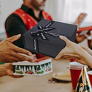 JiaWei Gift Box 8.2x7.5x3.5 Inches, Halloween Thanksgiving Christmas Children's Day, Magnetic Gift Box, Collapsible Bridesmaid Proposal Box, Decorative Gift Box for Present, Wedding,Christmas