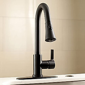 Kingston Brass LS8720CTL Continental Single-Handle Pull-Down Kitchen Faucet, Matte Black