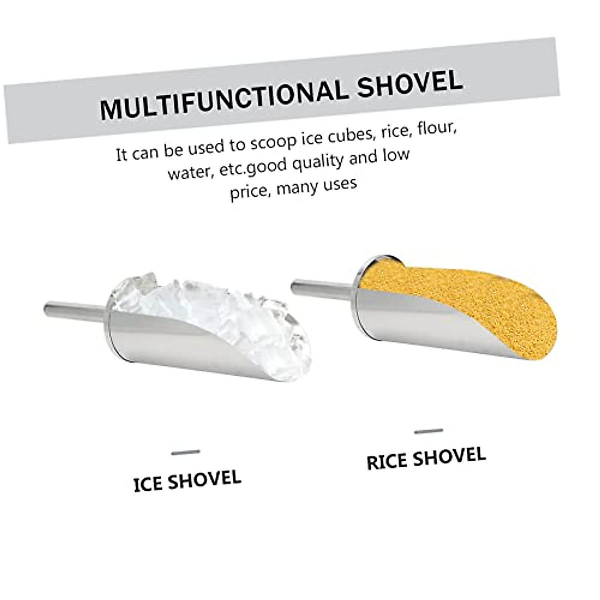 Hoement 1pc Multi-function Spatula Stainless Steel Ice Cubes Plastic Food Stainless Steel Ice Scoop Dry Goods Scoop Metal Candy Scoop Bar Ice Scoop Ice Metal Scooper Ice Scooper Ice Scoops