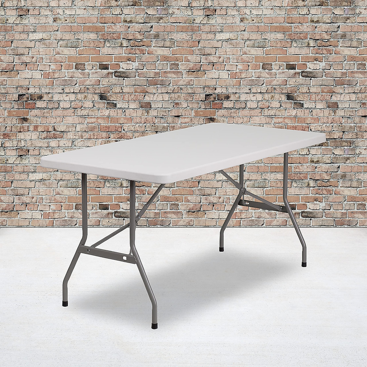 Flash Furniture Kathryn 5-Foot Granite White Plastic Folding Table