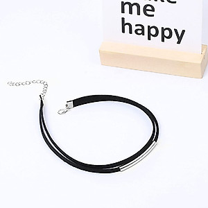 Shegirl Black Collar Necklace Velvet Choker Necklaces Fashion Punk Jewelry for Women (Silver)