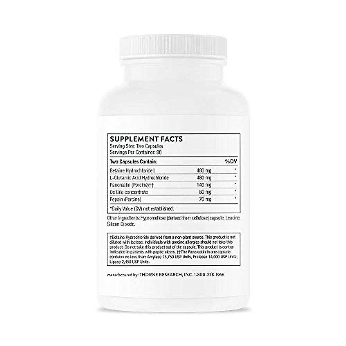 Thorne Bio-Gest - Blend of Digestive Enzymes to Aid Digestion - Gut Health Support with Pepsin, Ox Bile & Pancreatin - 180 Capsules - 90 Servings