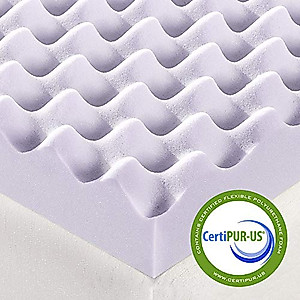 Best Price Mattress 3 Inch Egg Crate Memory Foam Mattress Topper with Soothing Lavender Infusion, CertiPUR-US Certified, Full