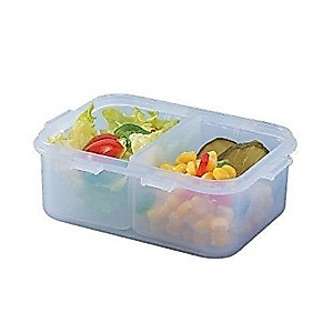 Lock & Lock No BPA Water Tight with 2 Divider Cups, Food Container, 1.5-cup, 11-oz, Pack of 6, HPL806C