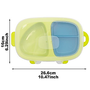 Kids Divided Plate, 3 PCS(Plate with Lid and Inner Dish), Toddler Dishes Tableware, Dishwasher-Safe for Baby Feeding Dinner Plate (Lemon)