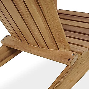 OTSUN Teak Oversized Adirondack Chair [No Rot or Fade], [ Ultra-Durable ] 100% Solid Grade-A Teakwood Patio Lounge Chairs Weatherproof for Outdoor, Yard, Poolside
