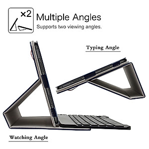 JRTAL Compatible with TCL Tab Pro 5G/TCL TABMAX 10.4 Keyboard Case, Premium Vegan PU Leather with Detachable Keyboard Stand Cover for 10.36" TCL Tab Pro 5G TCL-9198S/TCL TABMAX 10.4 9296Q,Blue