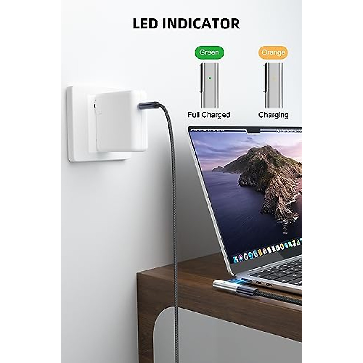 AreMe 140W 90 Degree USB C to Magnetic 3 Charging Adapter Compatible with MacBook Pro 2023 (M2, 14/16 inch), MacBook Air 2022 (M2), MacBook Pro 2021 (M1, 14/16 inch)