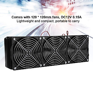 ASHATA CPU Water Cooling Radiator 18 Pipe Aluminum Heat Exchanger for Computer PC CPU Water Cool System, Water Cooling Drain Row with Fan Radiator, 120mm x 360mm