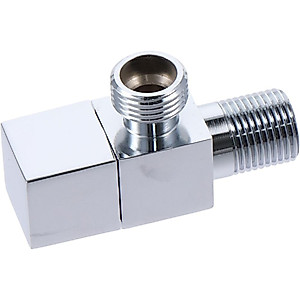 iuniq Angle 1/2" Inlet 3/8" Toilet Bidet Shut Off Valve Stop Valve Chrome Finish Outlet NPT Bathroom