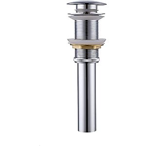 YCCUZA Bathroom Faucet Vessel Pop Up Sink Drain Without Overflow Chrome Drain Stopper No Overflow Pop Up Sink Drain for Bathroom Faucet Vessel Vanity Sink