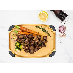 Elihome Essential Series 2-in-1 Bundle, Wood Fiber Kitchen Cutting board, Dishwasher Safe, Knife Friendly, Juice Grooves, Non-Porous,Non-slip Feet,Reversible, BPA Free