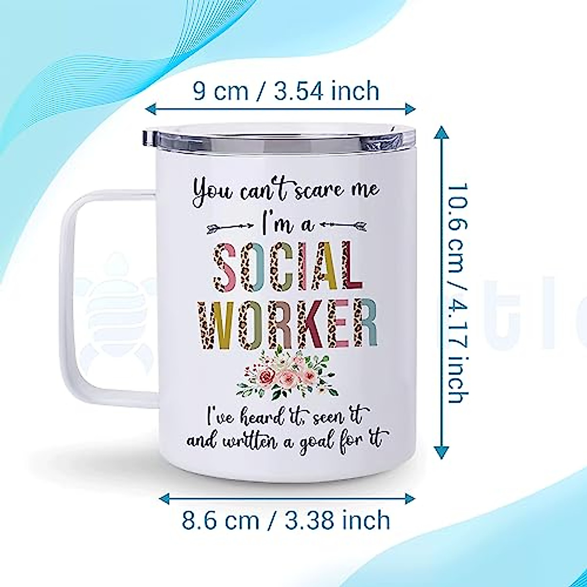 Hyturtle Social Worker Gifts for Women - Social Worker Gifts Tumbler Mug 12oz - Gifts for Social Workers - Social Worker Office Decor - School Social Worker Mug - Practitioner Birthday Gift Ideas Cup