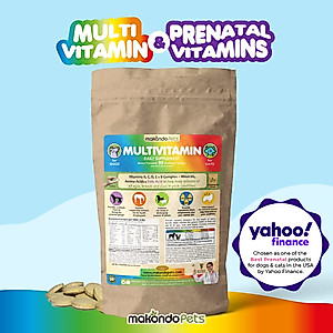 Prenatal Dog Vitamins – Multivitamin for Dogs and Cats with Folic Acid, Minerals and Amino Acids. Ideal for Pregnant, Breast Feeding and Newborn Pets – Senior Dog Supplement, Complete Puppy Vitamins.