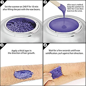 Hot Wax Warmer,Wax Heater Kit/Hair Removal Waxing Kit Hair Removal Waxing Kit with 4 100g Pearl Wax Beans, at Home Wax Heater Pot Machine Fmelter for Women and Men