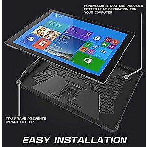 SUPCASE [UB PRO Series] Full-Body Kickstand Rugged Protective Case for Surface Pro 7/Pro 6 Case Microsoft Surface Pro 7/Pro 6/Pro 5/Pro 4/Pro LTE (Black)