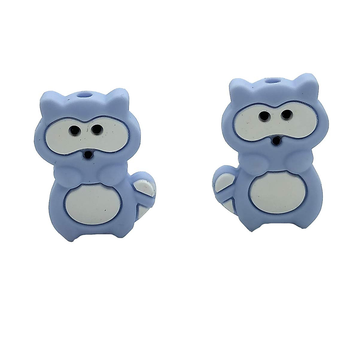 Mini Cute Silicone Raccoon Bead Animal Silicone Beads for DIY Beading Mom Nursing NecklacePendant Accessories (Mix Color 8pcs)