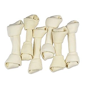 hotspot pets 5 Pack - 8-9 Inch Large Rawhide Dog Chew Bones - Made from Grass Fed Brazilian - Great for Dental & Oral Care for Aggressive Chewers Large Dogs (5 Pack)
