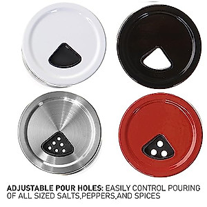 The Original Salt and Pepper Shakers set with Adjustable Pour Holes- for salts,sugar and spices