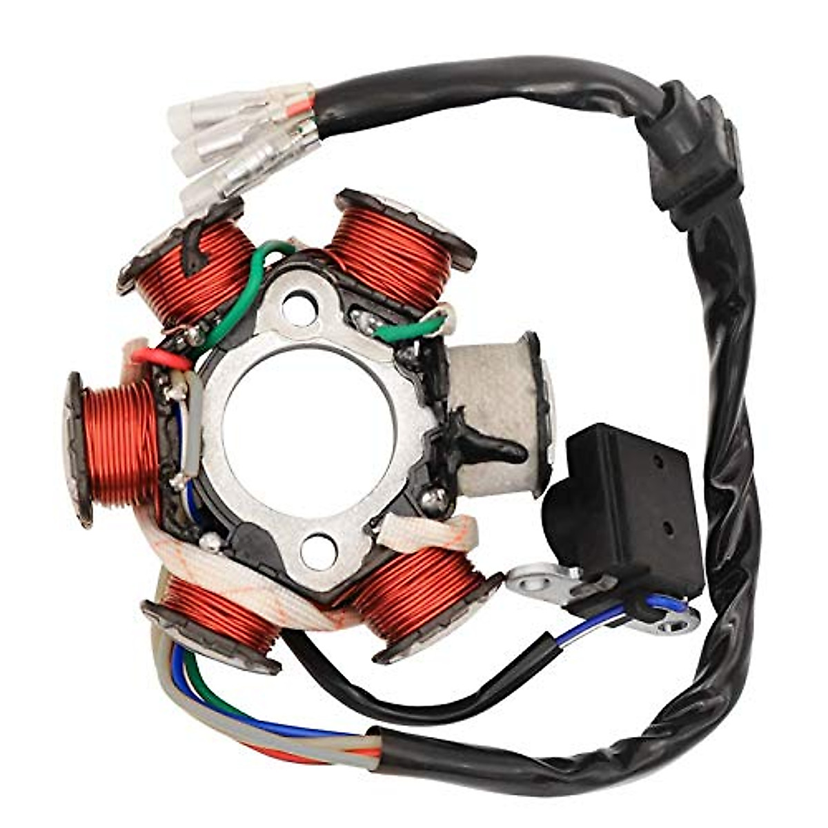 Quad Wire Harness Complete Electrics Stator Coil CDI Wiring Harness Solenoid Relay Spark Plug for 4 Wheelers Stroke ATV 50cc 70cc 90cc 110cc 125cc Pit Quad Dirt Buggy Bike Go Kart Parts