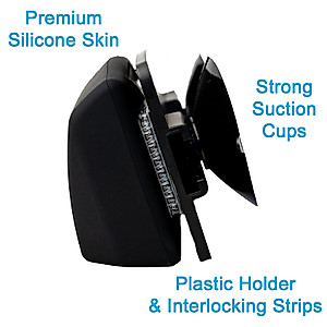 IoT Slash Silicone Skin + Plastic Holder with Strong Suction Cups: All-Black Look Inside & Outside Your Windshield with The Ultimate EZ Pass Cover/Holder (Fits EZ Pass Mini/iPass)