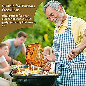 6 Pack Beer Can Chicken Holder Stainless Steel Chicken Roaster Rack Whole Chicken Roaster Stand with Pan Beer Butt Vertical Chicken Stand for Grill Oven Smoker Camping Home BBQ
