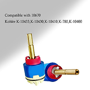 ALITZ 10670 Shower SINGLE LEVER Ceramic Pressure Balancing Cartridge,Replacement With Aqua source Glacier Bay Single Handle Faucets,Square Broach, blue, Brass,HL-40-4.25 Inch