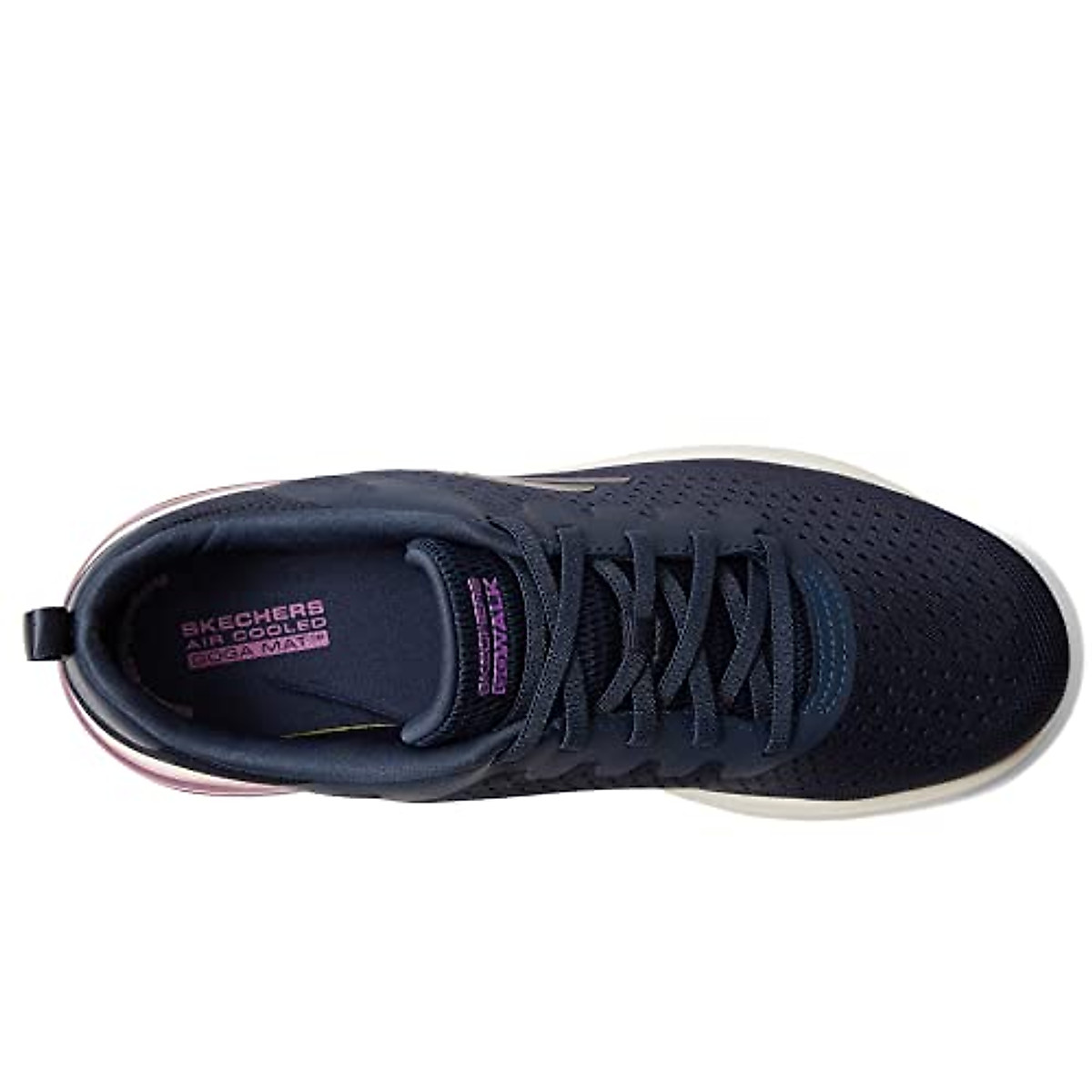 Skechers Women's GO Walk AIR 2.0 MESH Bungee Sneaker, Navy/Purple, 8.5