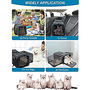 Cat Carrier, WHDPETS Large Pet Carrier with Wheels, Expandable Soft-Sided Cat Collapsible Carrier with 2 Large Extensions for Cats, Puppy and Small Animals