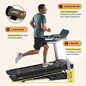 Lifespan Fitness TR5500iM Home Treadmill, with 10" Full-Color Touchscreen and Phone Mirroring Ability, Black, Large (TR5500i)