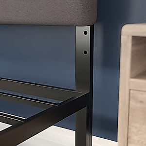 Flash Furniture Paxton Upholstered Headboard - Channel Stitched Gray Fabric Upholstery - Twin - Adjustable Height from 44.5" to 57.25" From Floor