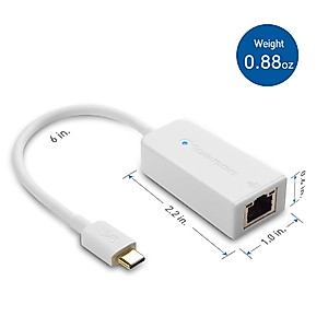 Cable Matters Plug & Play USB C to Ethernet Adapter with PXE, MAC Address Clone (Thunderbolt to Ethernet Adapter, Gigabit Ethernet to USB C) in White - Compatible with MacBook Pro, XPS, Surface Pro