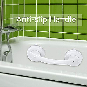 TOPINCN Bathroom Shower Room Anti-Slip Removable Handle with Super Strong Suction Cup for More Safety Hand Rail Support Bathroom Balance Bar