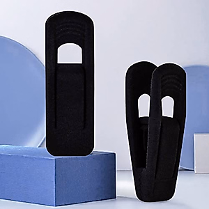 TOFIIGREM Black Velvet Hanger Clips (60-Pack), Non-Slip Strong Velvet Hangers Clips for Velvet Hangers, Pants Skirt Hanger Velvet Clips Fit for Thin Velvet Clothes Suit Hangers