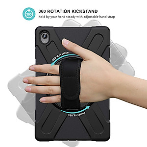 ProCase for Lenovo Tab P11 Plus 2021 / Tab P11 2020 11 inch Full HD Tablet, Heavy Duty Case with Hand Shoulder Strap, Shockproof Rugged Tough Case Protective Cover –Black