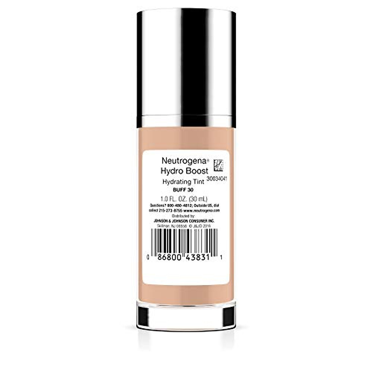 Neutrogena Hydro Boost Hydrating Tint with Hyaluronic Acid, Lightweight Water Gel Formula, Moisturizing, Oil-Free & Non-Comedogenic Liquid Foundation Makeup, 30 Buff Color, 1.0 fl. oz